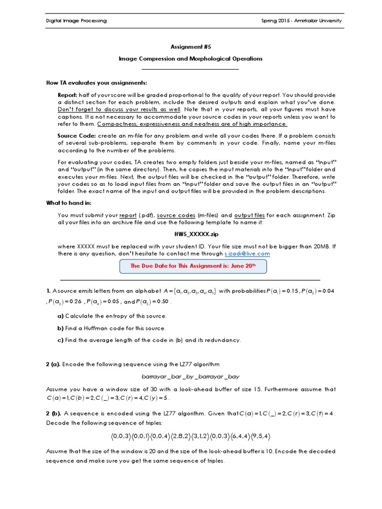 HW5 Image Processing AUT | PDF | Computer File | Algorithms And Data Structures