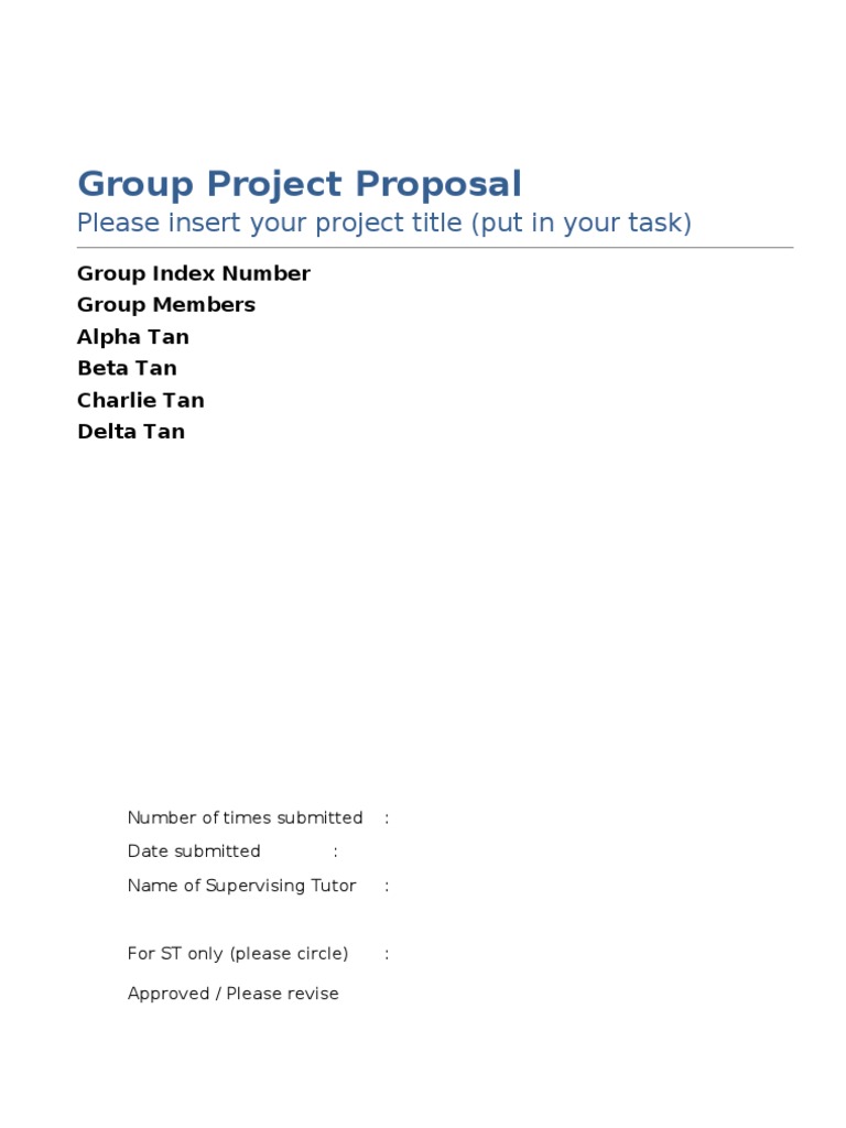 Group Project Proposal Template | PDF | Sampling (Statistics ...