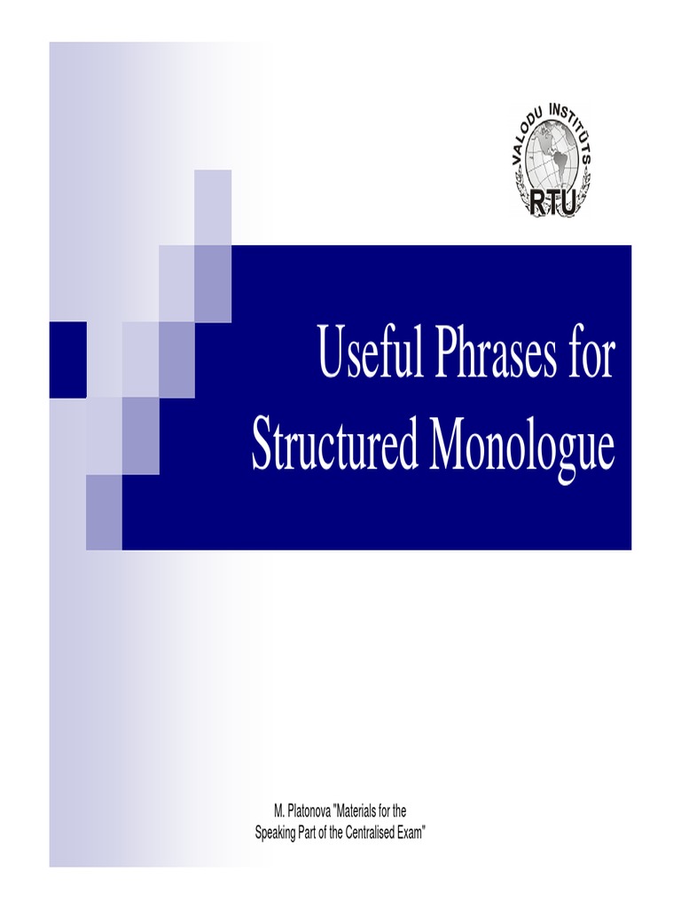 Phrases for Structured Monologues | PDF | Argument | Test (Assessment)