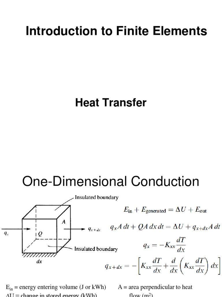 6a Heat Transfer 1D | PDF | Finite Element Method | Thermal Conduction