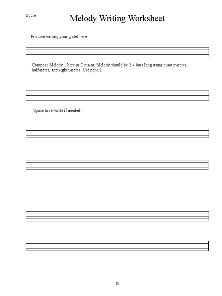 Melody Worksheet 1 PDF | PDF