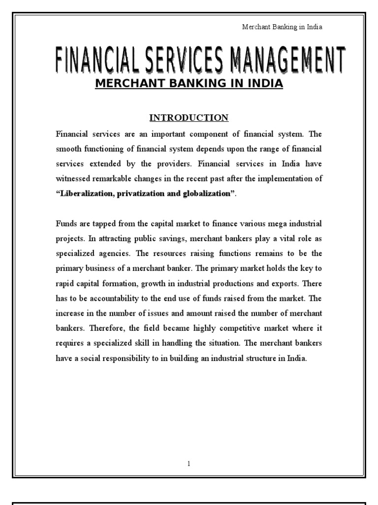 Overview of Merchant Banking in India | PDF | Investment Banking | Banks