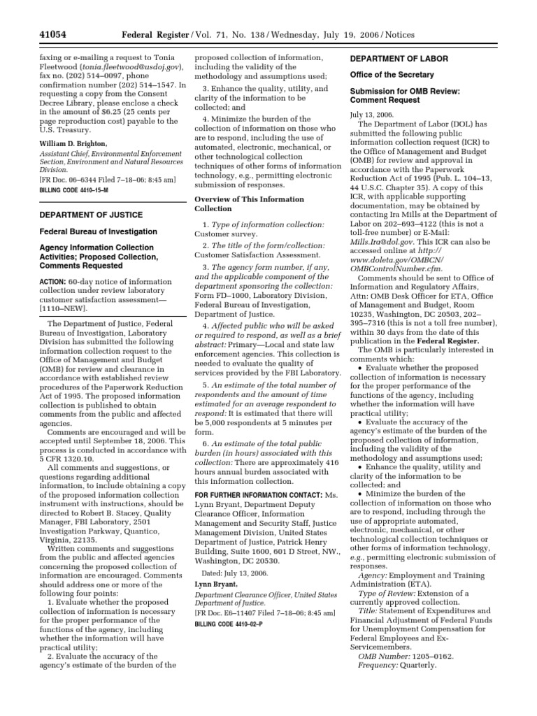 Notice: Agency Information Collection Activities Proposals, Submissions ...