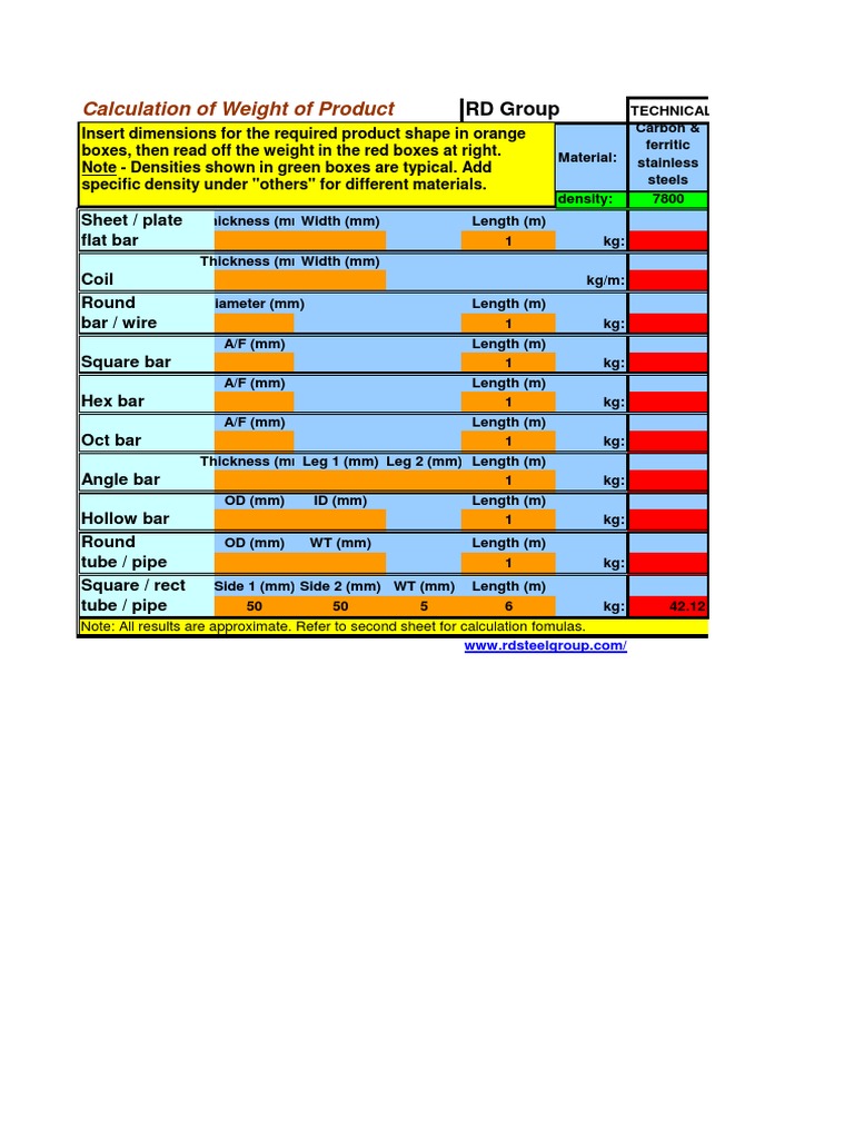 Metal Weight Calculation Guide | PDF