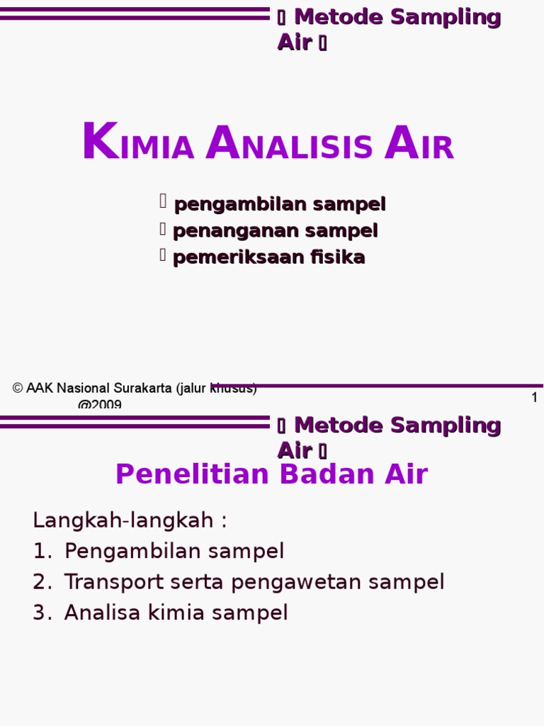 Metode Sampling Air | PDF