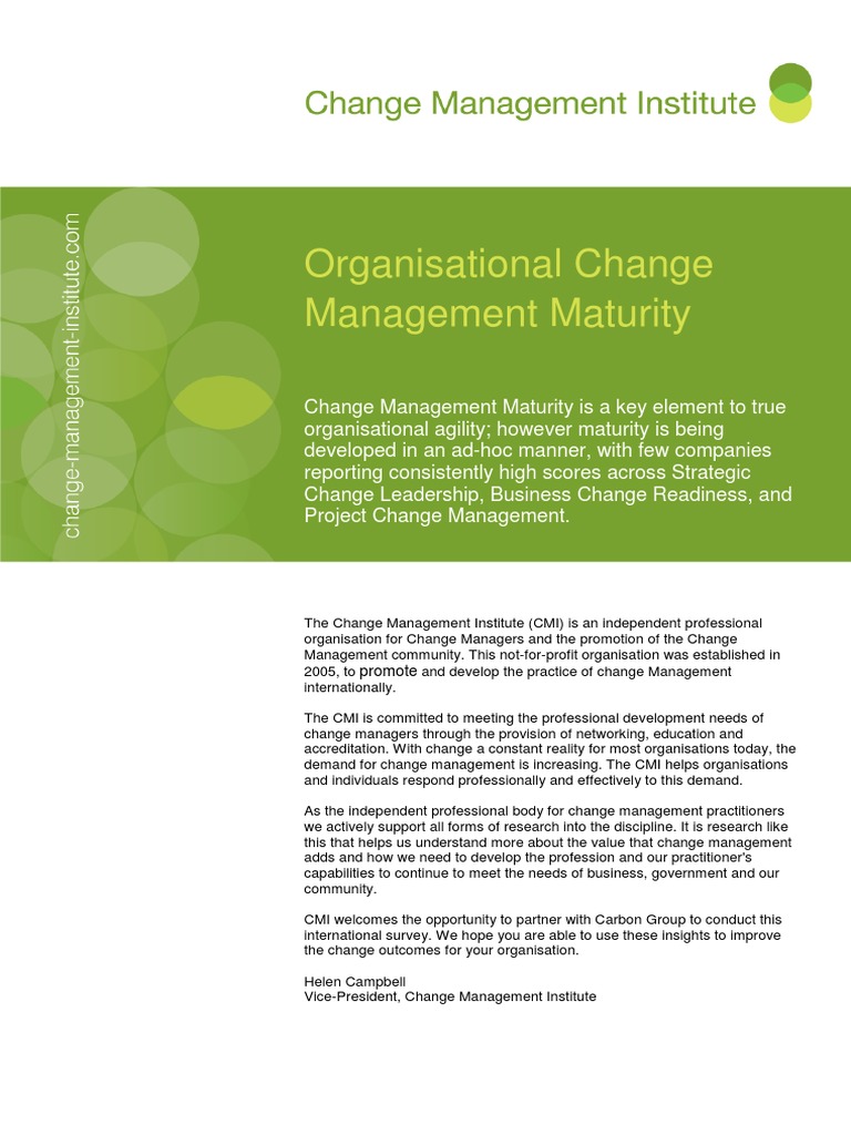 CMI White Paper, Change Agility - Feb 2012 - 1 Resultados Change ...