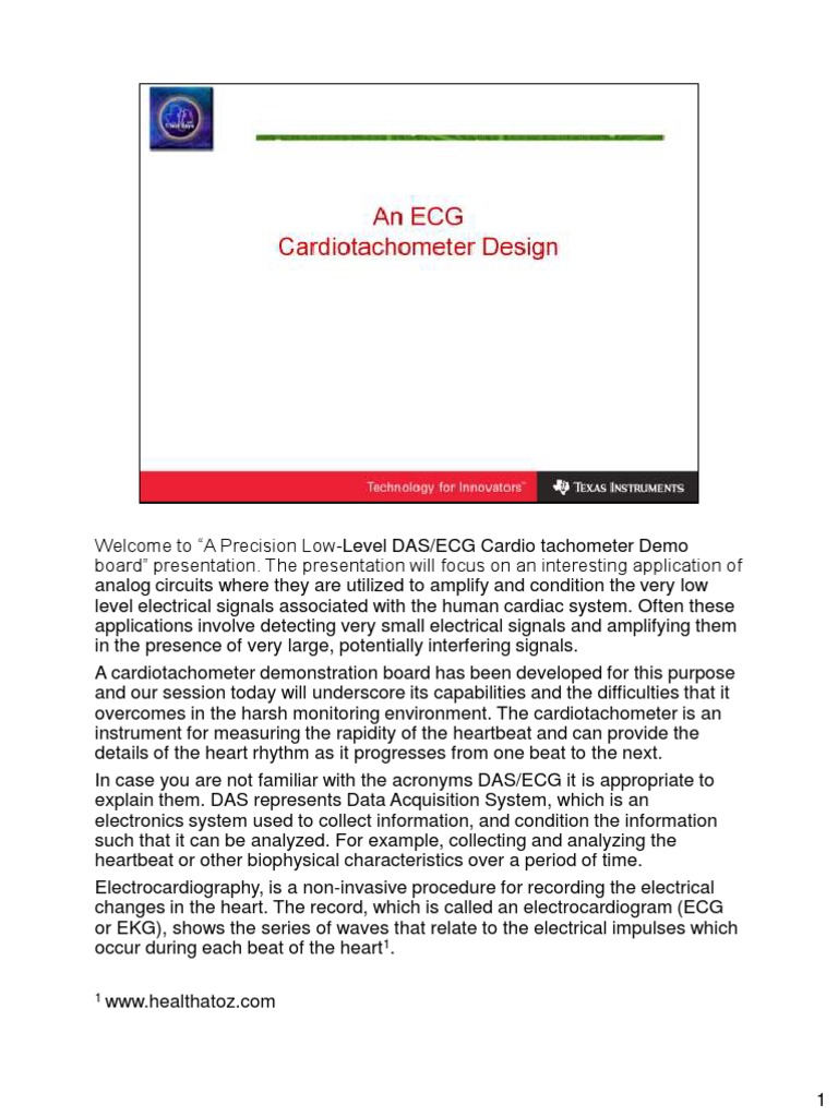 ECG Cardiotachometer | PDF