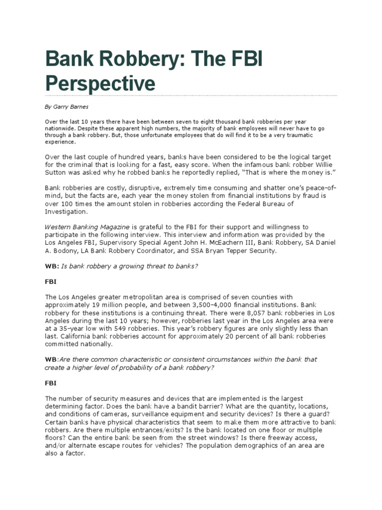 Bank Robbery | PDF | Bank Robbery | Robbery