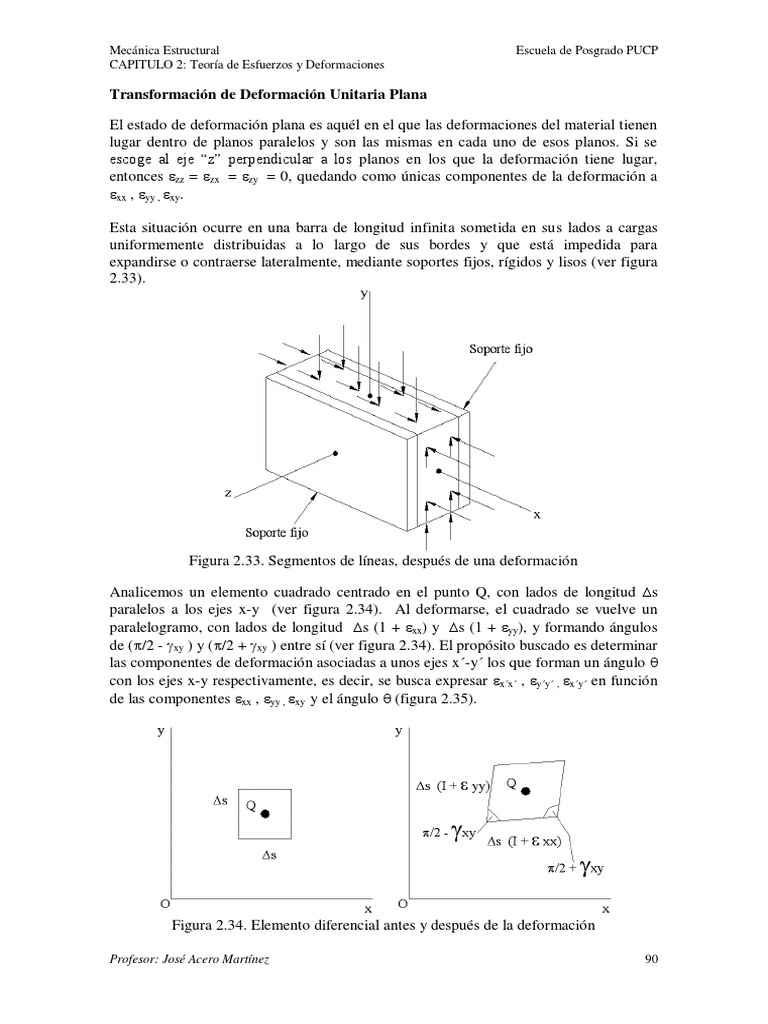 Capitulo 2 Esfuerzos y Deformaciones (C) Versión 2015 | PDF | Triángulo | Sistema de coordenadas ...