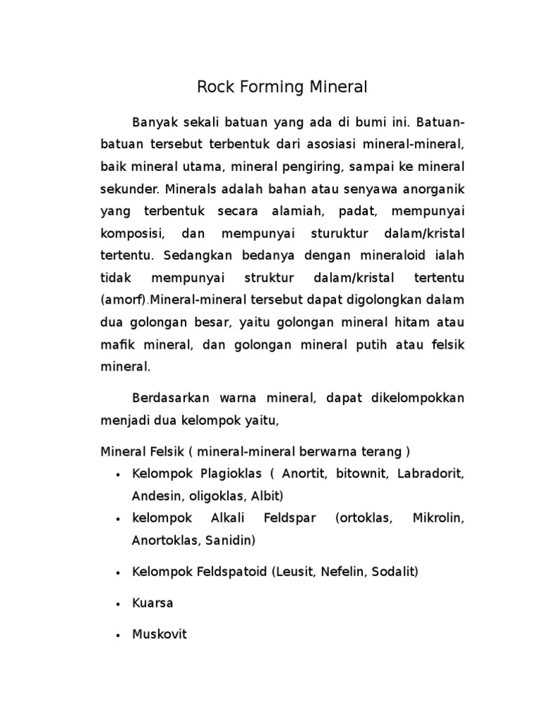 Rock Forming Mineral | PDF