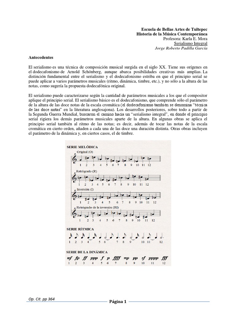 Serialismo Integral | PDF | Ritmo | Elementos de la música