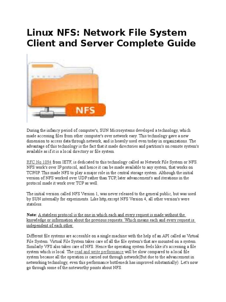 An In-Depth Guide to Configuring Linux NFS Client and Server | PDF | File System | Port ...