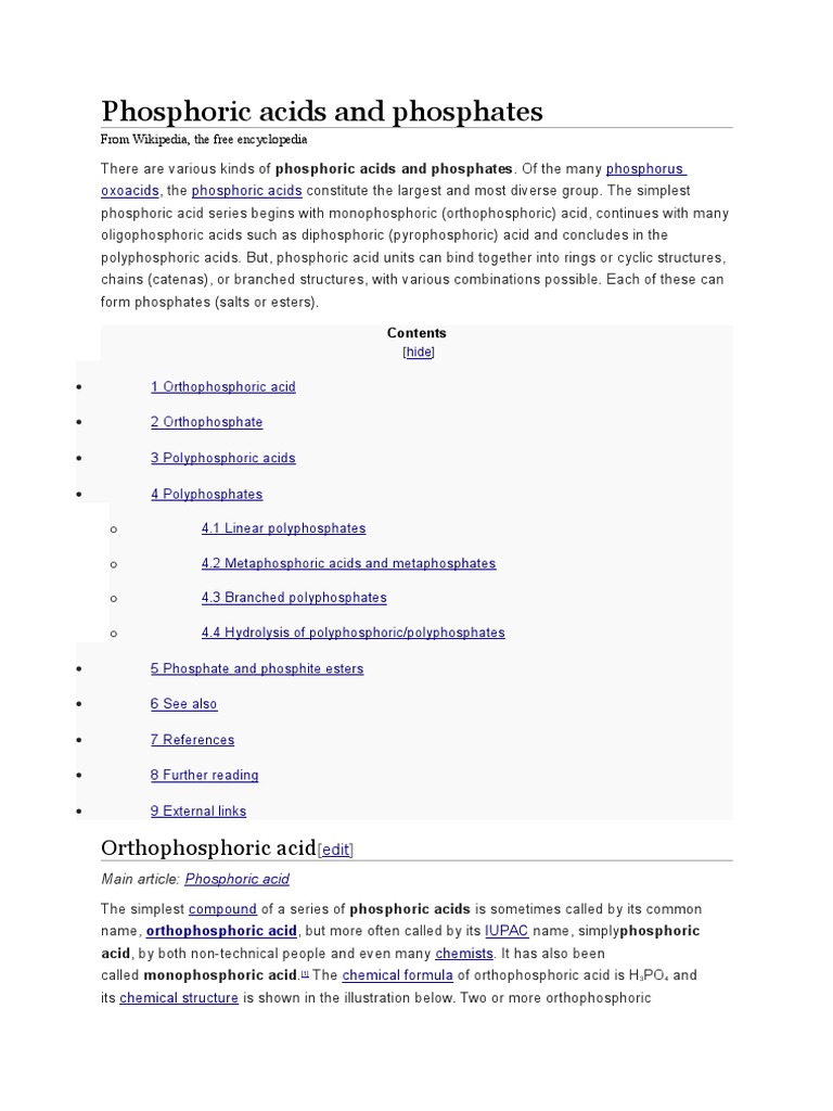 Phosphoric Acids and Phosphates | PDF | Physical Sciences | Chemical ...