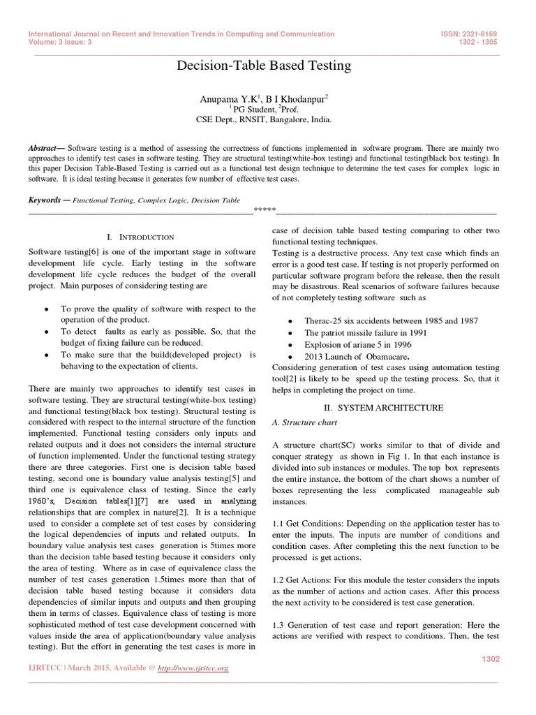 Decision - Table Based Testing | PDF | Software Testing | Software