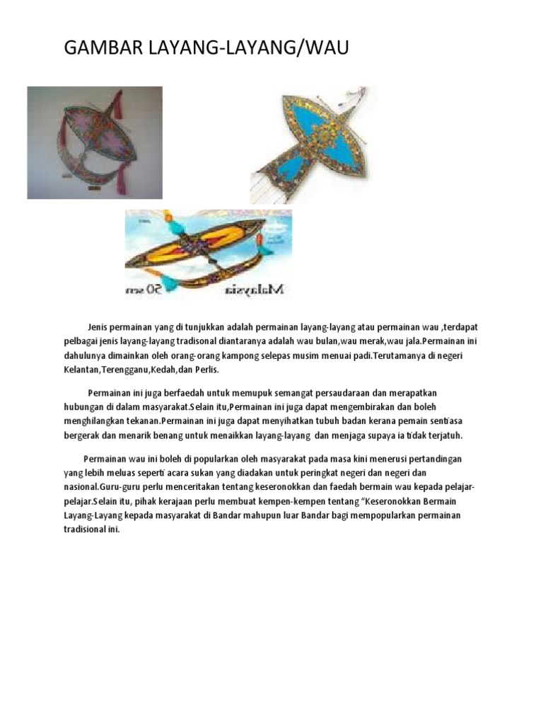 Gambar Layang Layang/Wau | PDF | Ilmu Sosial | Kesehatan Holistik