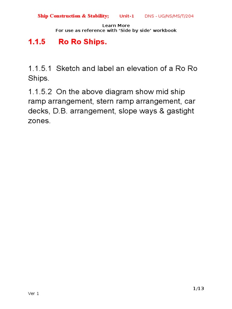 1.1.5 RO-RO Ships | PDF | Ships | Shipping