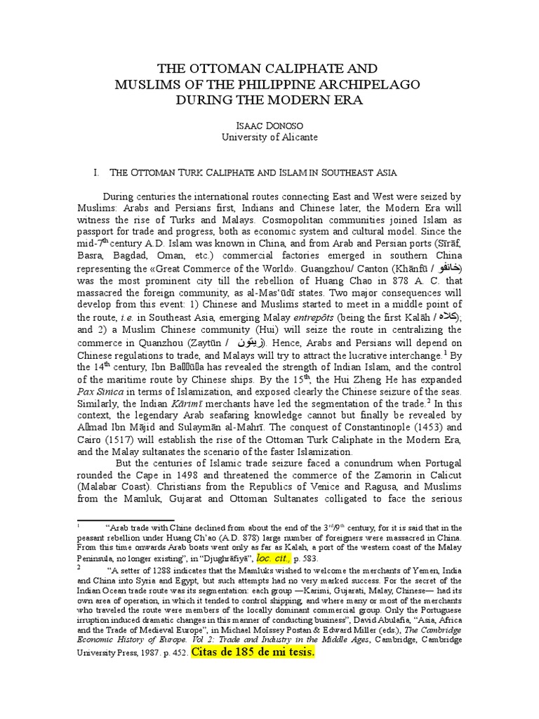 The Ottoman Caliphate and The Philippines | PDF | Ottoman Empire ...