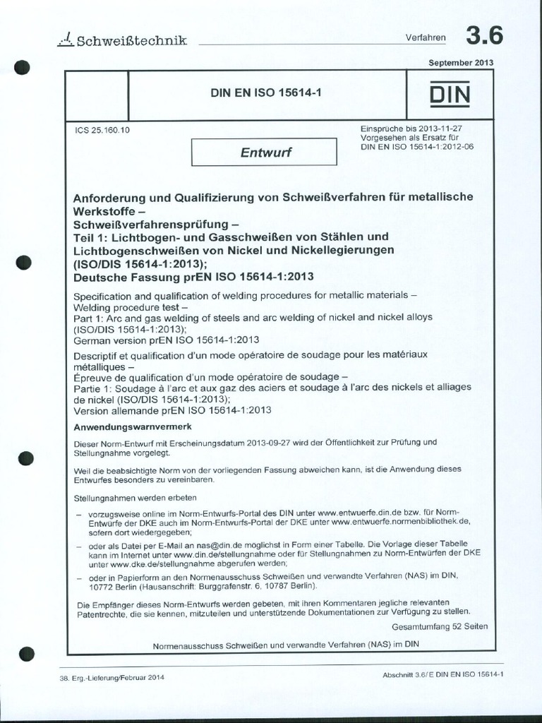 3.6 Din en Iso 15614-1 - 2013 PDF | PDF
