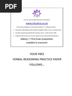 CGP 11+ Verbal Reasoning Sample Test | PDF | Standardized Tests | Tests