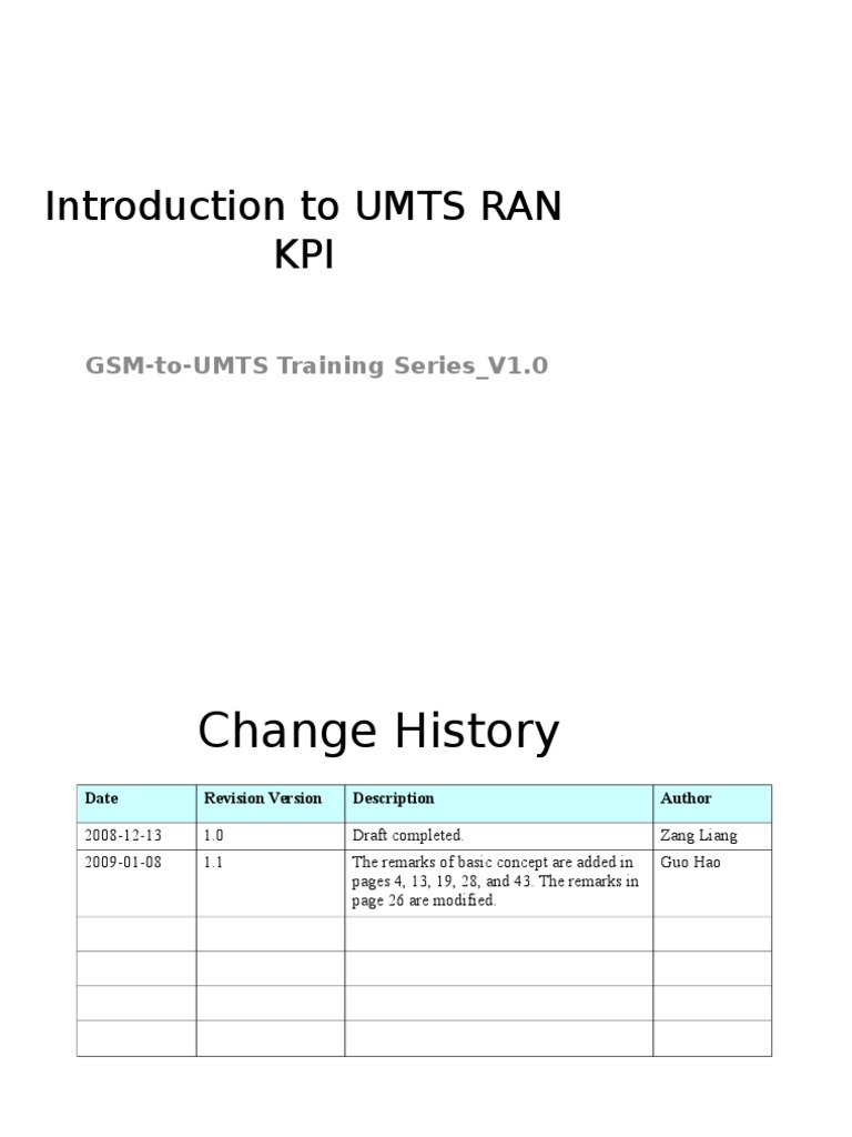 3G Kpis | PDF | High Speed Packet Access | Telecommunications Standards