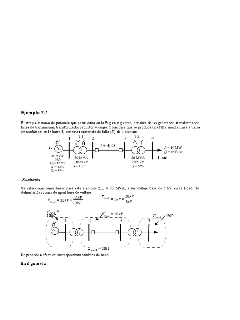 Ejercicio resuelto Falla Monofasica | Corriente eléctrica | Transformador