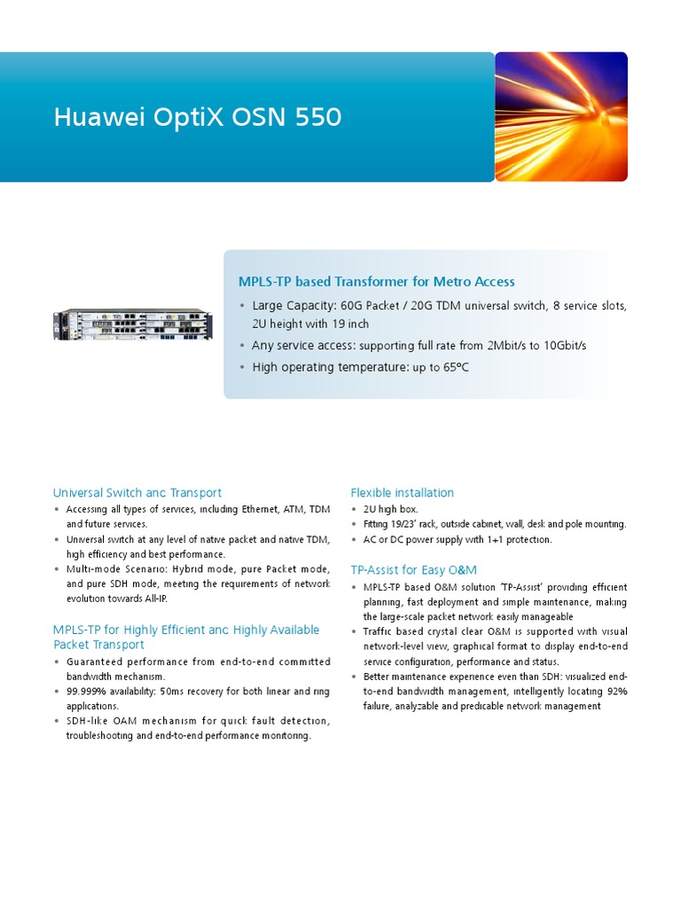 Huawei OptiX OSN 550 | PDF | Wavelength Division Multiplexing ...