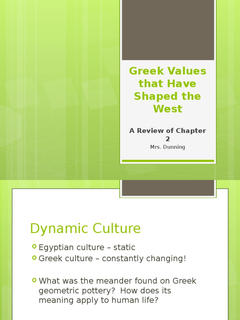 Greek Values That Have Shaped The West 2013 | PDF