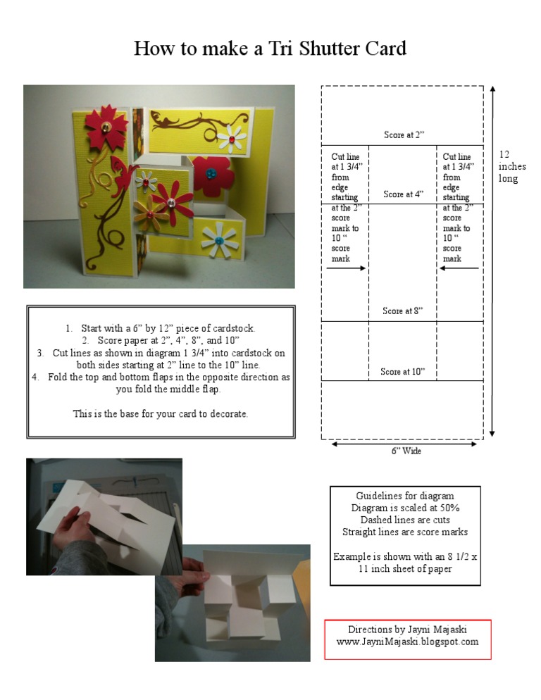 Tri Shutter Card Instructions | PDF | Communication Design | Paper