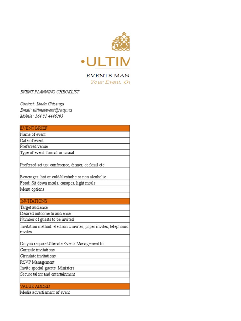 Event Planning Checklist Guide | PDF