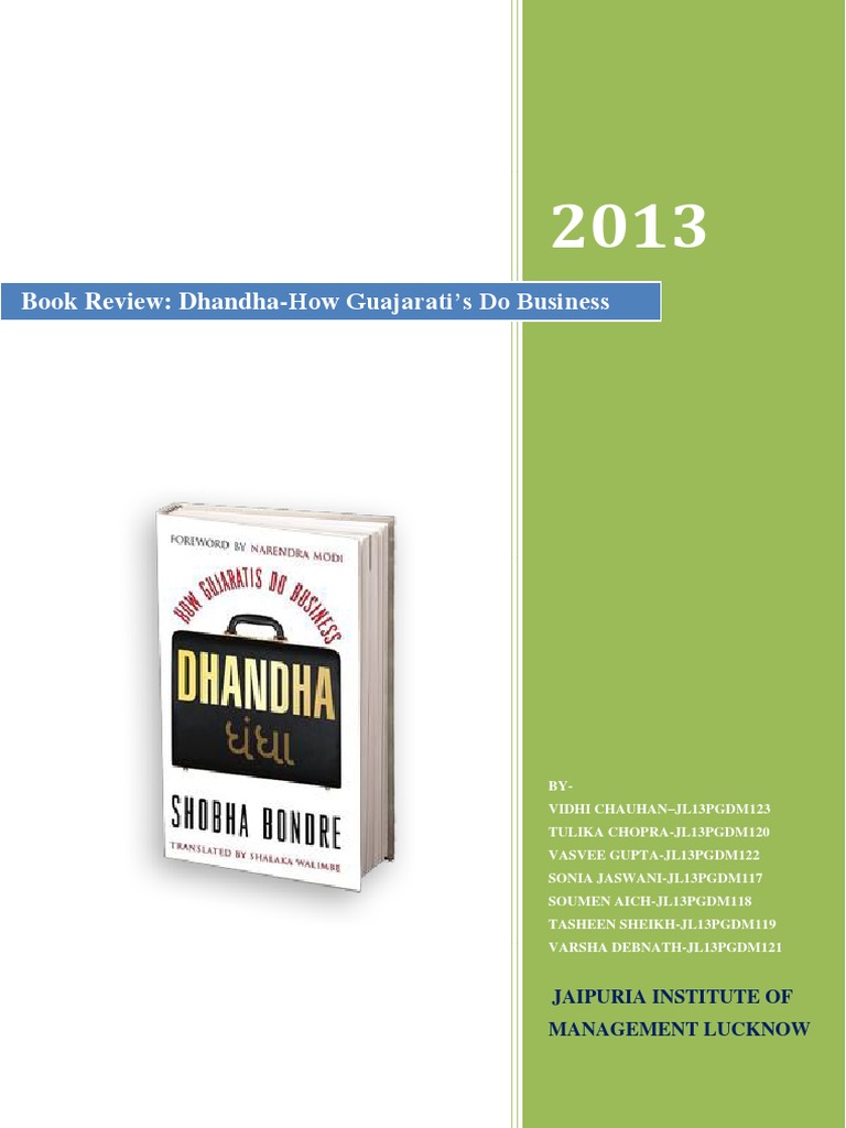 Dhanda - Book Review | Download Free PDF | Gujarat | Entrepreneurship