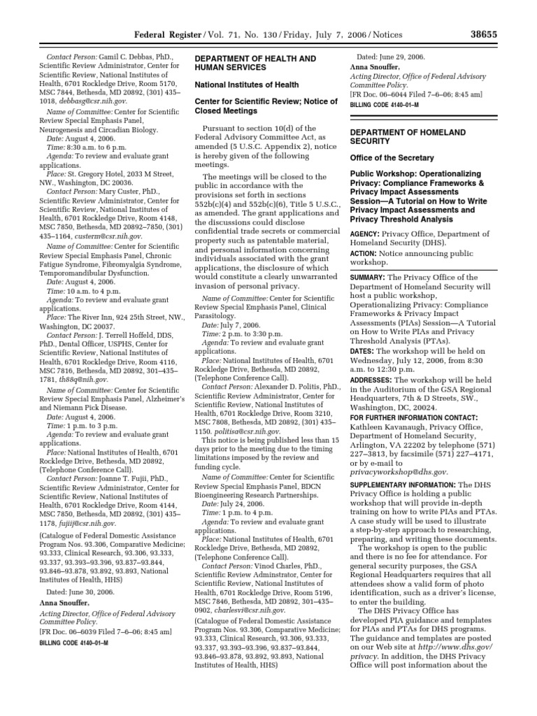 Federal Register / Vol. 71, No. 130 / Friday, July 7, 2006 / Notices ...