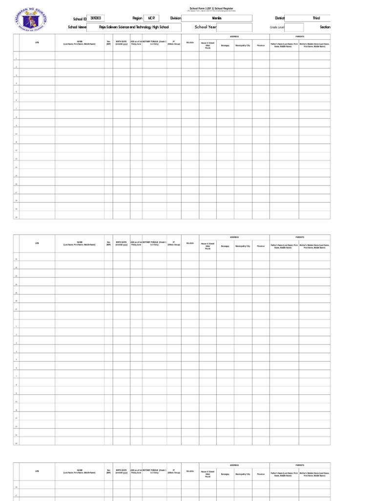 SF Forms | PDF | High School Dropouts | Secondary School