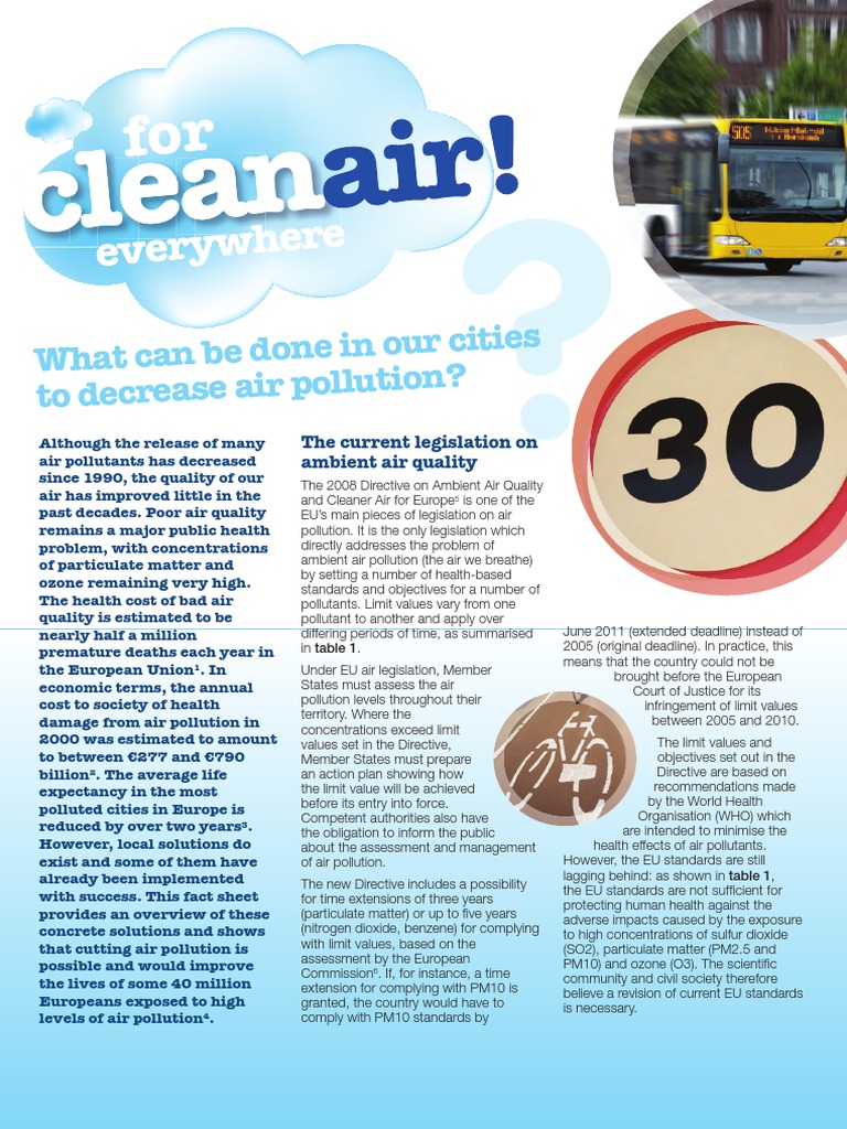 Clean Air Brochure | PDF | Air Pollution | Particulates