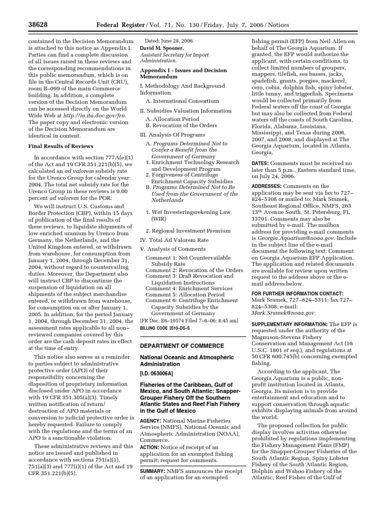 Notice: Fishery Conservation and Management: Caribbean, Gulf, and South ...