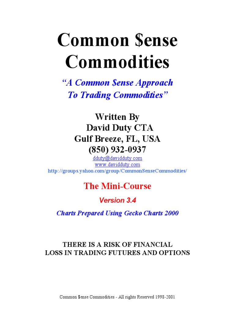 Common Sense Guide to Trading Commodities | PDF | Futures Contract ...