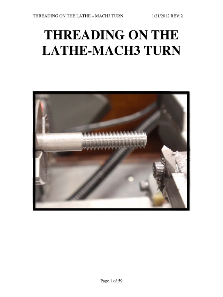 Mach3 Lathe Threading Guide | PDF | Screw | Machining