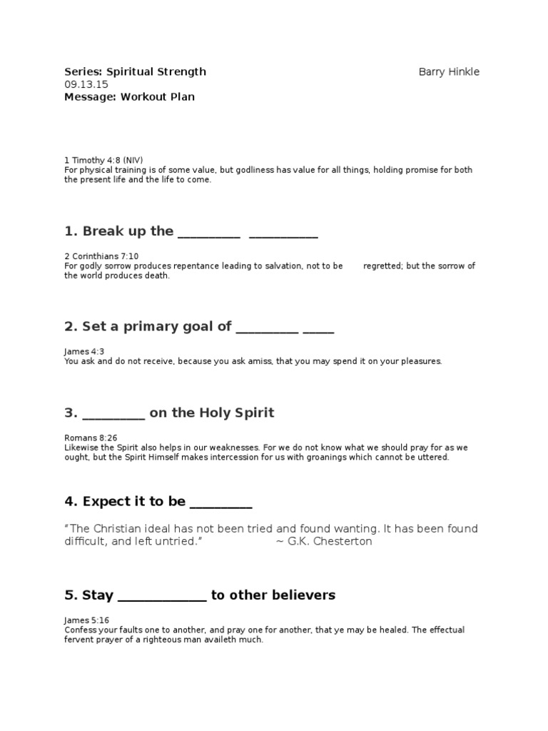 Spiritual Workout Plan Guide | PDF | Religion & Spirituality | Lifestyle