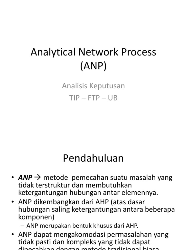 Analytical Network Process Anp Pdf