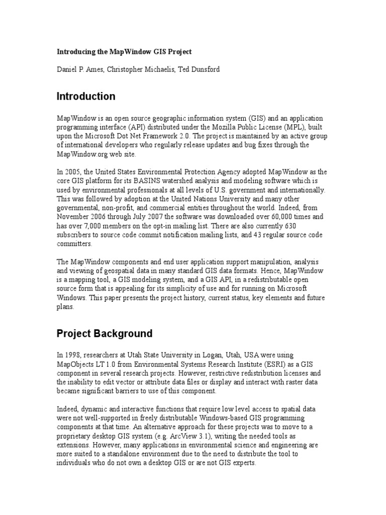 Introducing The MapWindow GIS Project | PDF | Geographic Information ...