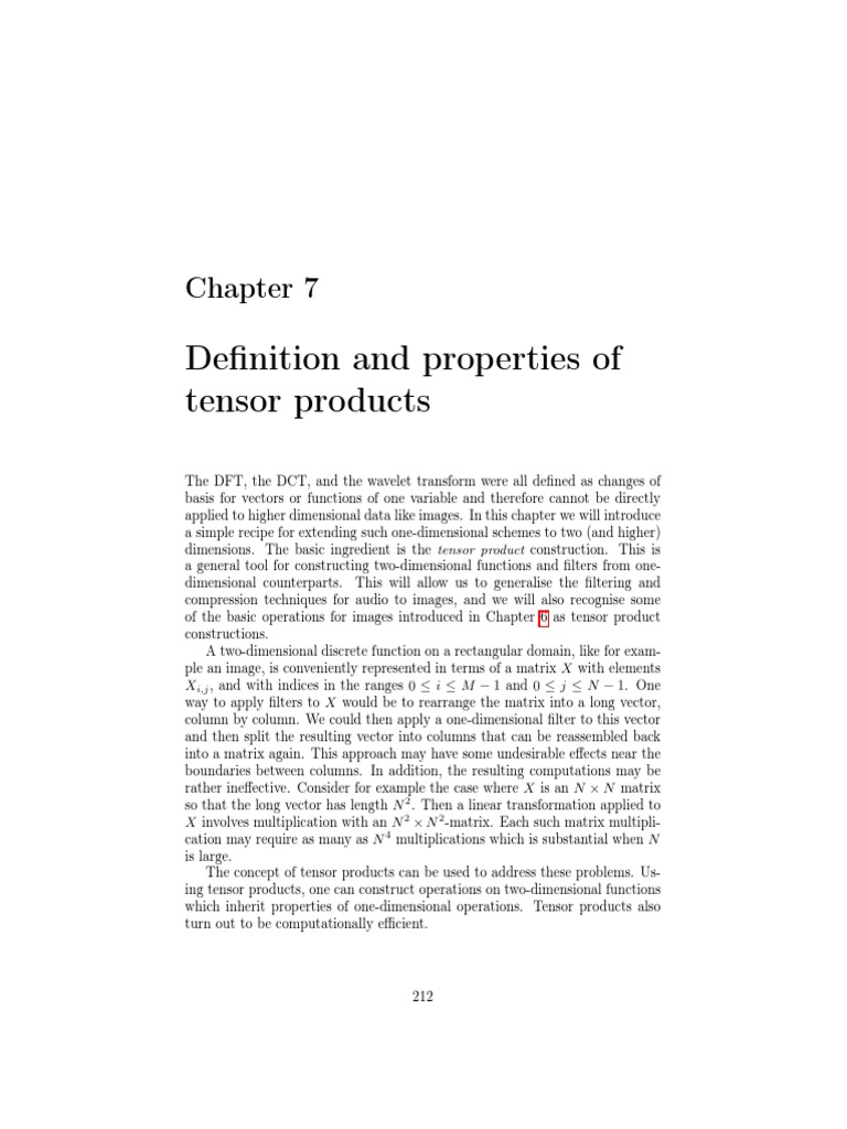 Definition And Properties Of Tensor Products Pdf Matrix Mathematics Discrete Fourier
