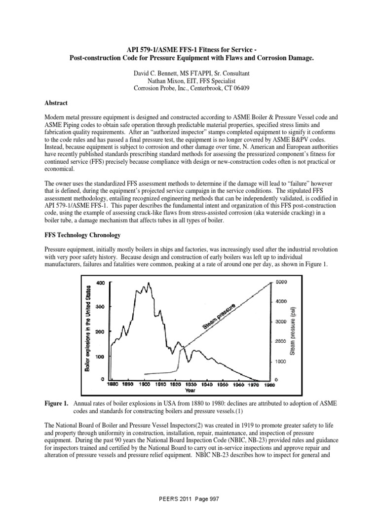 API 579-1/ASME FFS-1 Overview | PDF