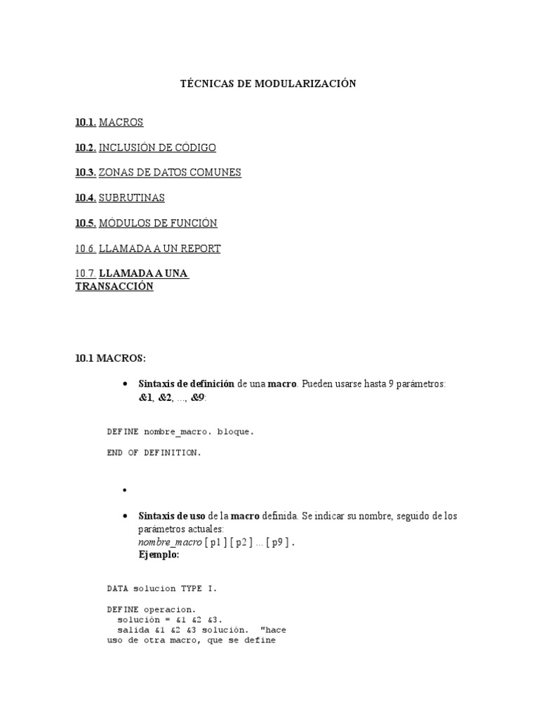 Tecnicas de Modularizacion | PDF | Parámetro (programación de ...