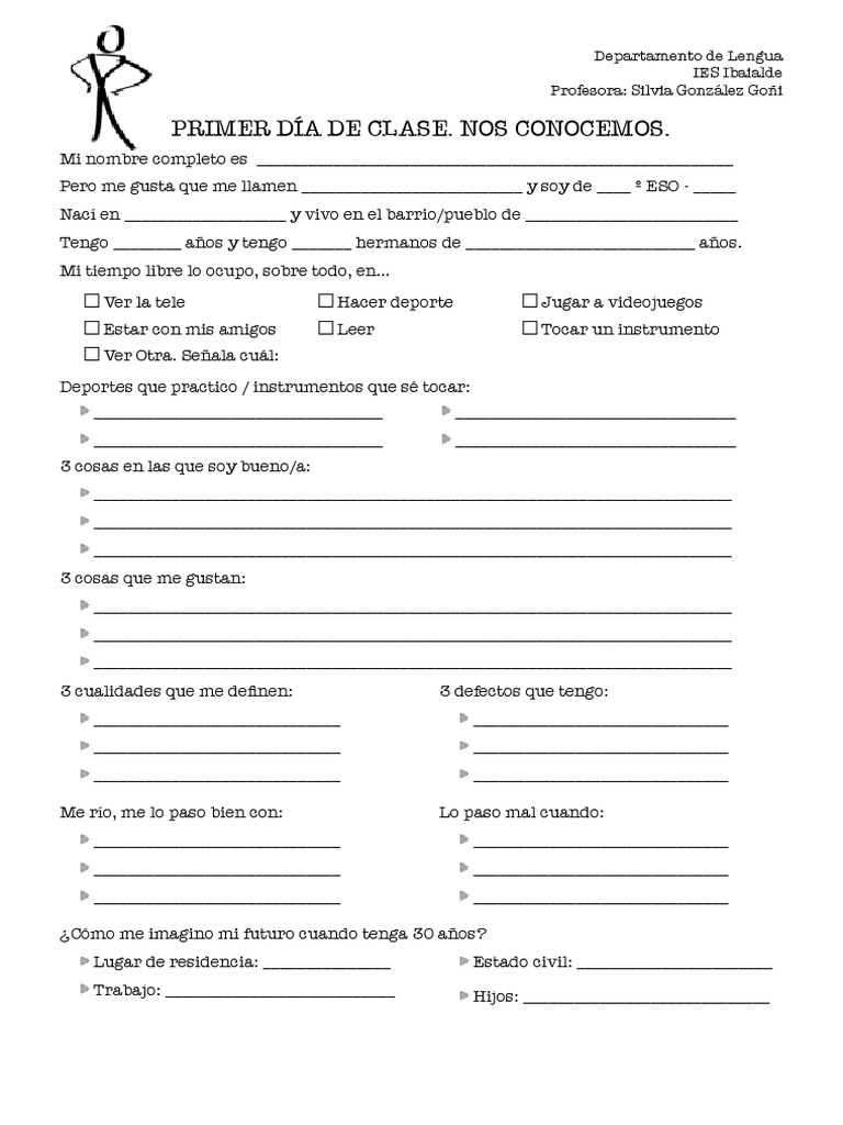 Primer día de clase. Nos conocemos