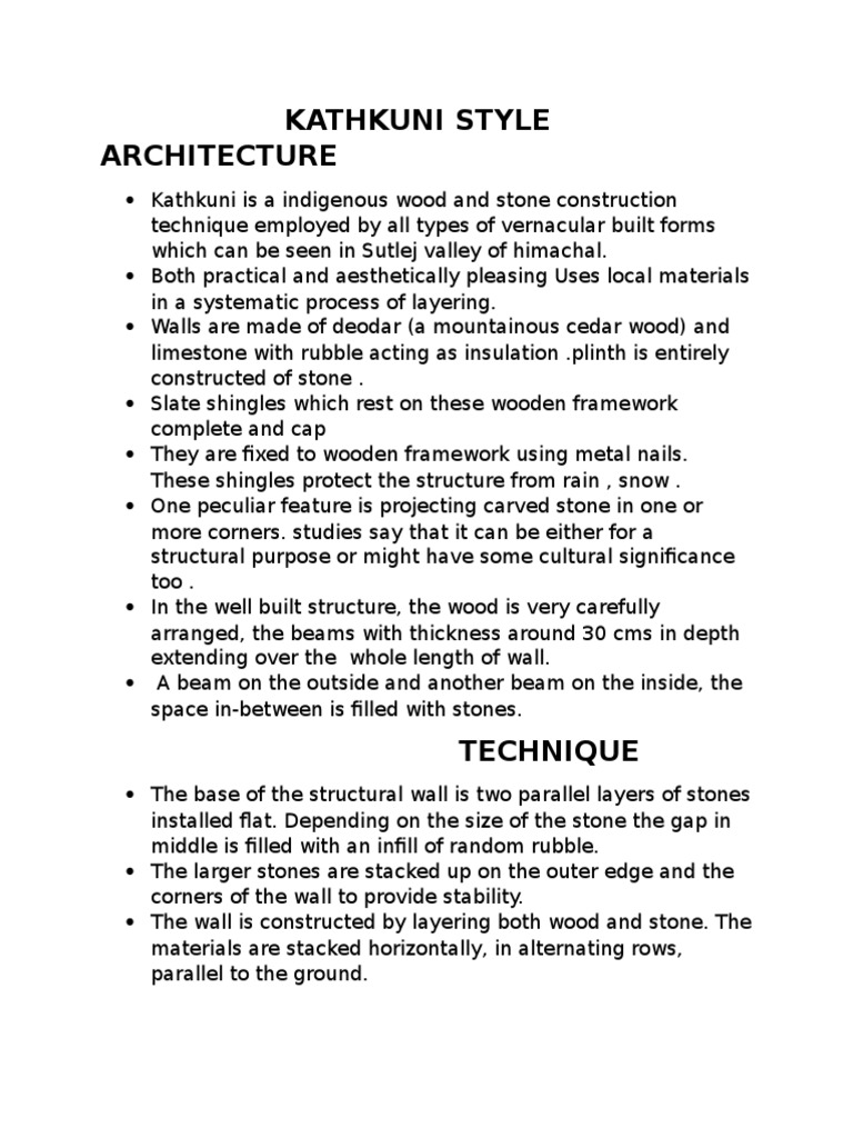 Kathkhuni Style Architecture | PDF | Framing (Construction) | Wall