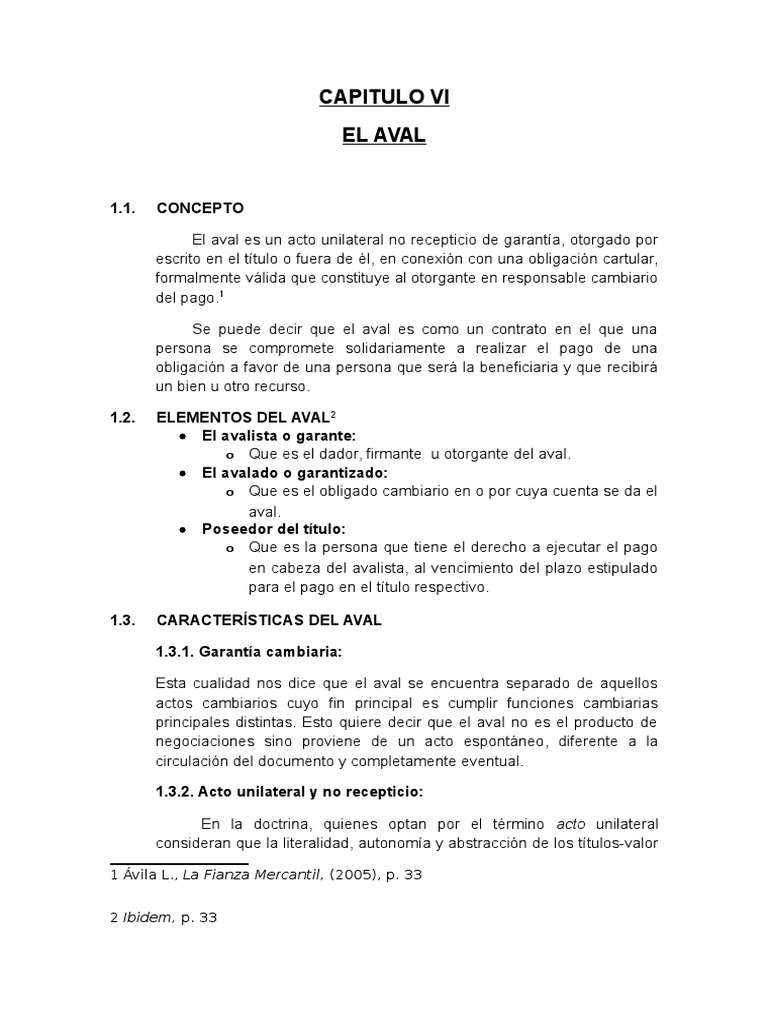 Naturaleza y Función del Aval en Préstamos | PDF | Garantía de préstamo ...
