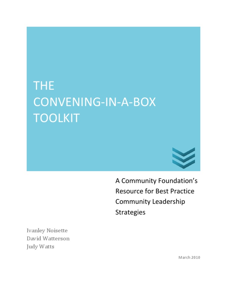 The Convening-in-a-Box Toolkit: A Community Foundation's Resource For ...