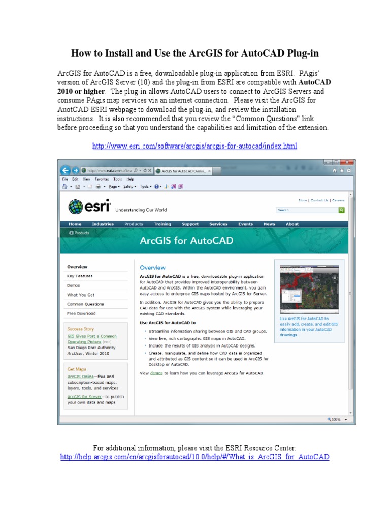How To Install and Use The Arcgis For Autocad Plug-In: 2010 or Higher ...
