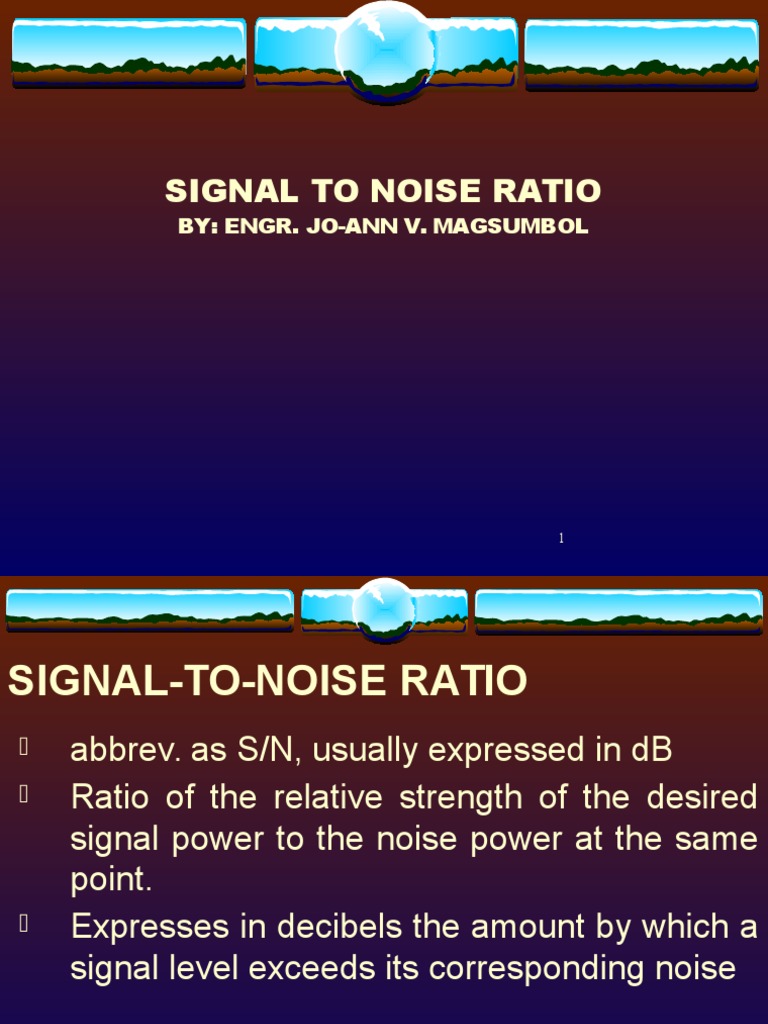 Est Signal To Noise | PDF | Signal To Noise Ratio | Decibel