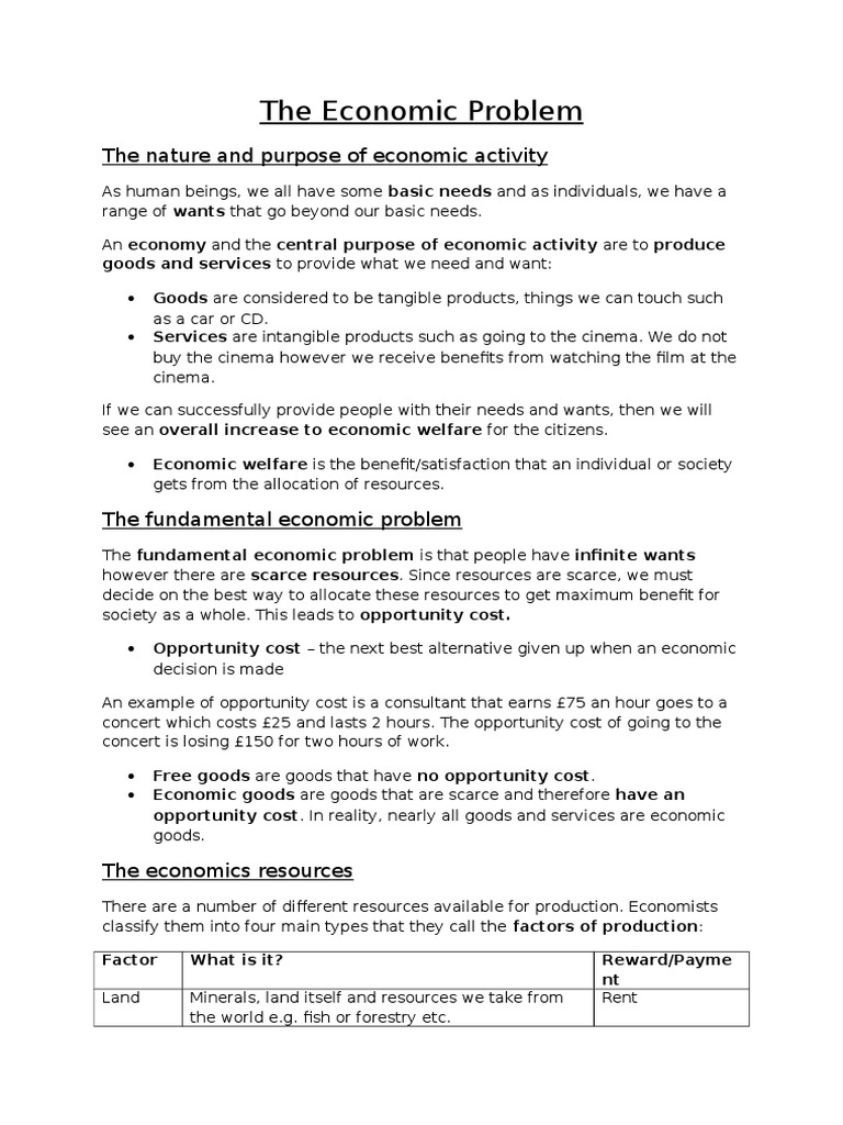 Understanding Economic Activity and Resources | PDF | Factors Of ...