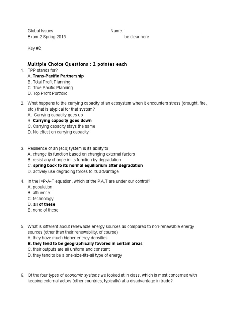 Mtu Global Issues Exam 2 Key | PDF | International Monetary Fund ...